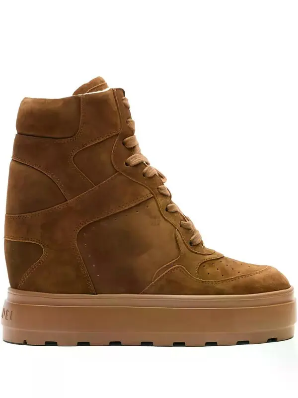 Casadei 80mm Wedge Heel Sneakers - Brown