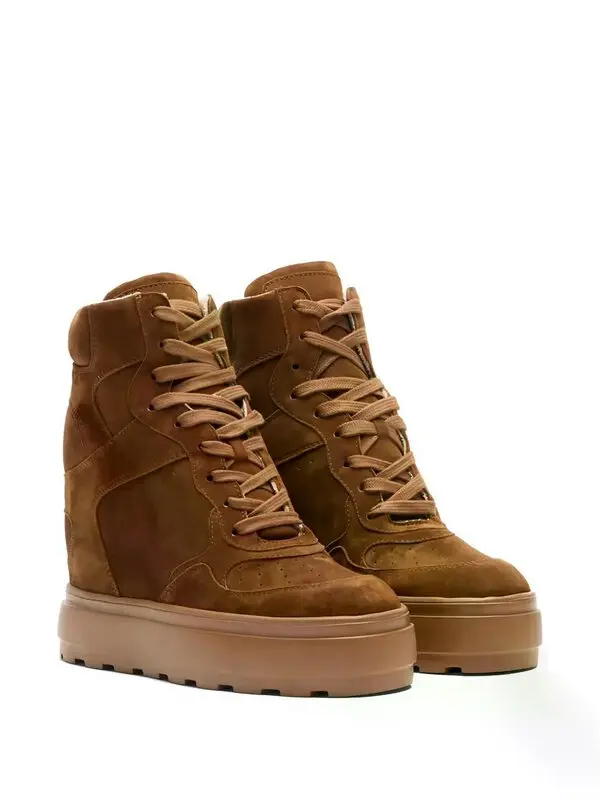 Casadei 80mm Wedge Heel Sneakers - Brown