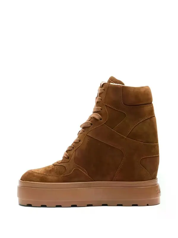 Casadei 80mm Wedge Heel Sneakers - Brown