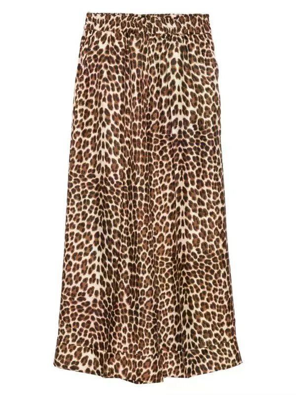 P.a.r.o.s.h Leopard-print Wide Leg Trousers