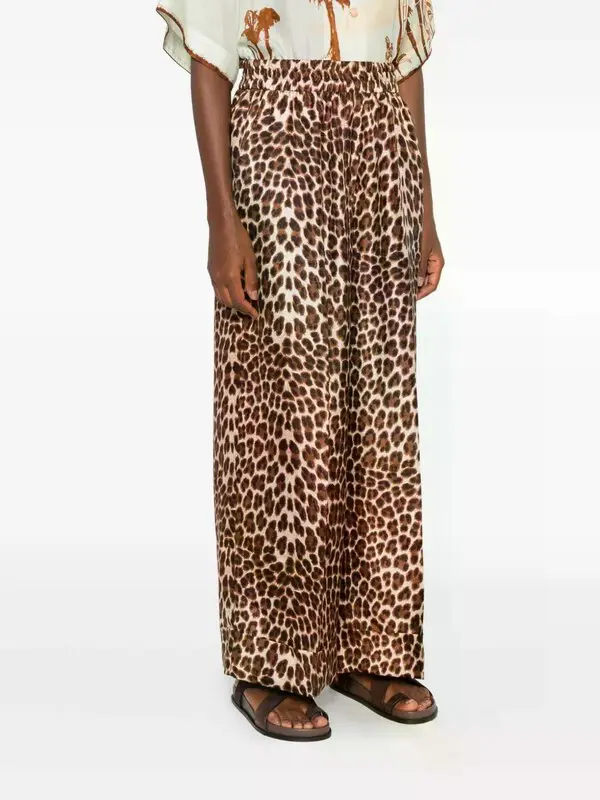 P.a.r.o.s.h Leopard-print Wide Leg Trousers
