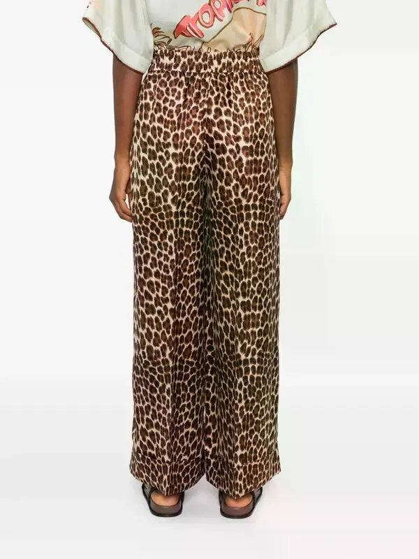 P.a.r.o.s.h Leopard-print Wide Leg Trousers