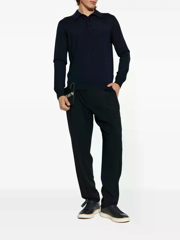 Giorgio Armani Pleated Wool Straight-leg Trousers