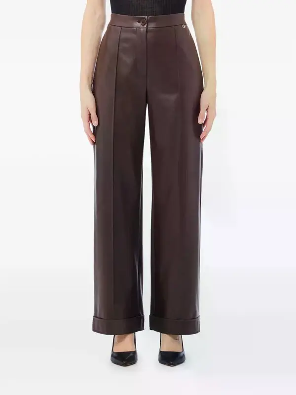 Liu Jo Pleated-cuff Straight-leg Trousers