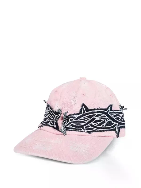 WHO DECIDES WAR BY EV BRAVADO Distressed Baseball Cap - Pink