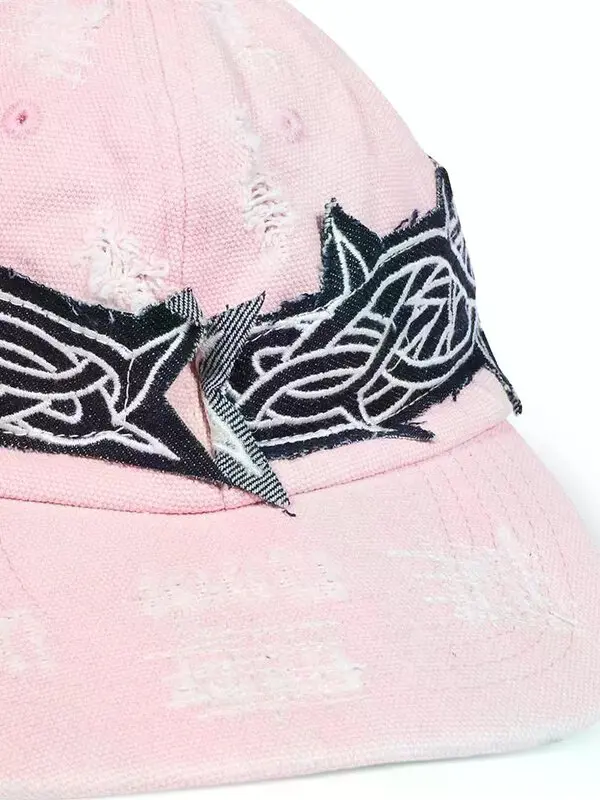 WHO DECIDES WAR Distressed Baseball Cap - Pink