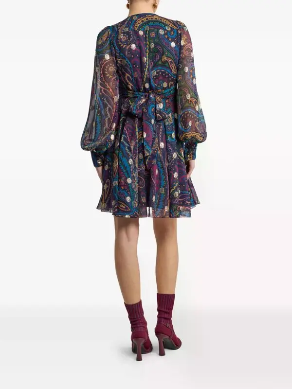 Etro Paisley-print V-neck Mini Day Dress