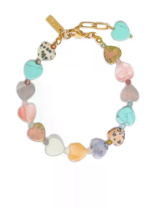 LABELLED JEWELLERY Heart-shape Gemstones Bracelet - Gold