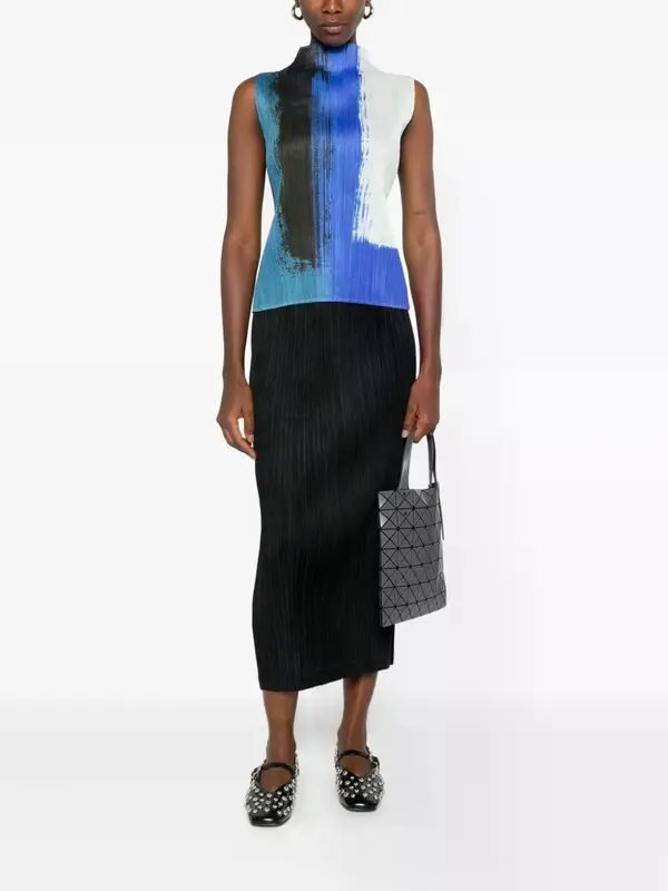 Issey Miyake Pleated Straight Skirt - Black