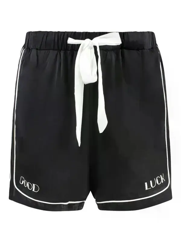 MR. SATURDAY Piped-trim Silk Shorts