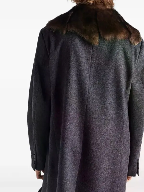 Prada Wool Coat With Sheepskin Collar