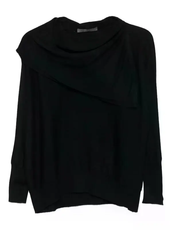 D.exterior Draped Cowl-neck Sweater