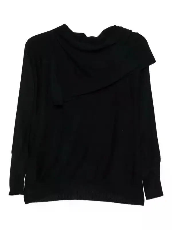 D.exterior Draped Cowl-neck Sweater