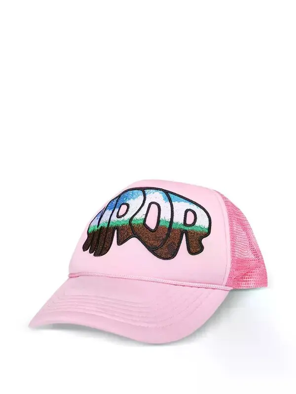 WHO DECIDES WAR BY EV BRAVADO Embroidered Trucker Cap - Pink