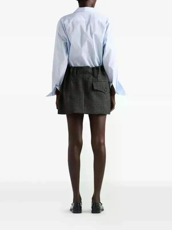 Prada Check-pattern Mini Skirt - Black