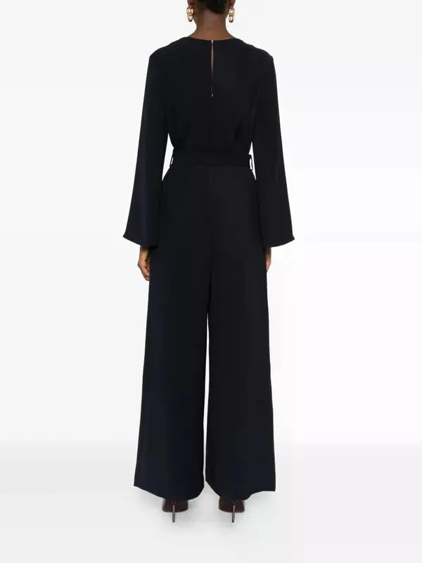 P.a.r.o.s.h Belted Bell-sleeve Jumpsuit - Blue