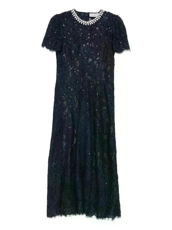 SELF-PORTRAIT Sequin-embellished Lace Dress