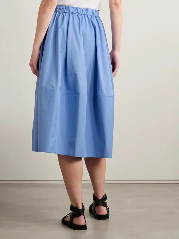 Co Bubble Paneled Cotton-poplin Midi Skirt
