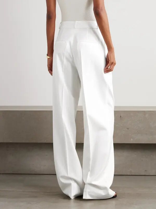 RÓHE Pleated Wool-blend Twill Wide-leg Trousers