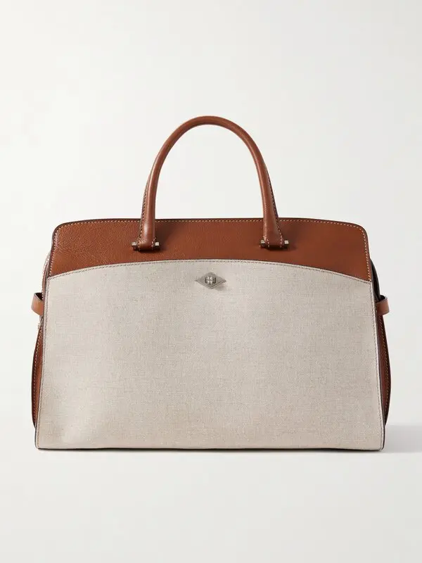 METIER Private Eye Leather And Linen Tote