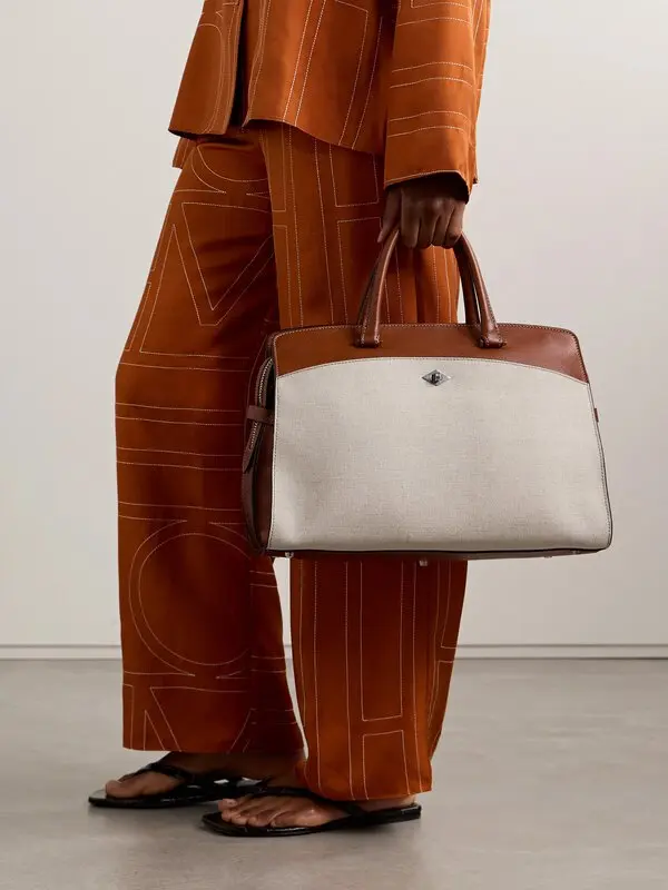 METIER Private Eye Leather And Linen Tote