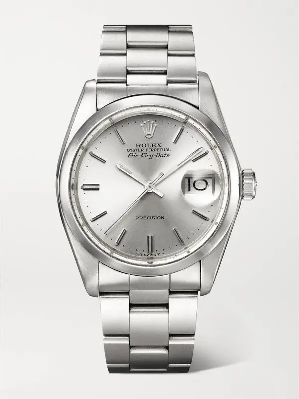 STEPHANIE WINDSOR Vintage 1978 Rolex Oyster Perpetual Air-king Date 5500 Automatic 34mm Stainless Steel Watch - Silver