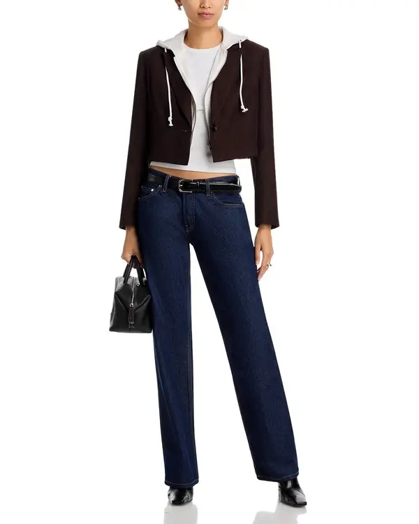 SIX FIFTY Drew Twofer Cropped Blazer - Chocolate