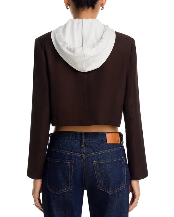 SIX FIFTY Drew Twofer Cropped Blazer - Chocolate