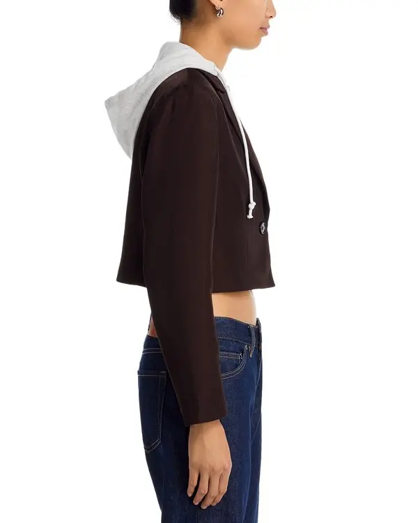 SIX FIFTY Drew Twofer Cropped Blazer - Chocolate
