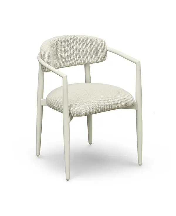 TOV FURNITURE Annika Textured Fabric Outdoor Dining Arm Chair - Cream
