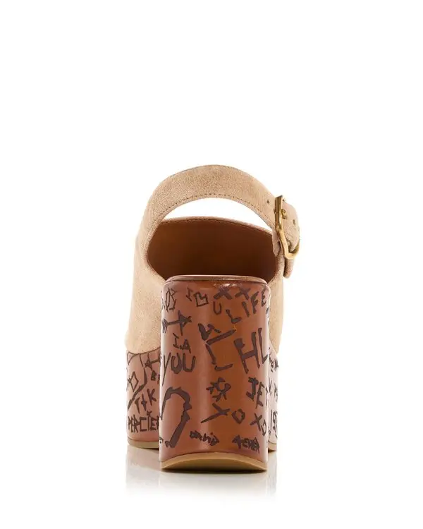 Chloé Maxime Platform Wedge Sandals - Sandy Brown