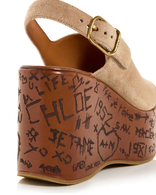 Chloé Maxime Platform Wedge Sandals - Sandy Brown
