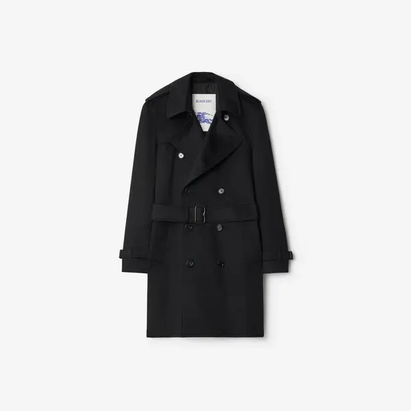 Burberry Mid-length Cashmere Hastings Trench Coat - Black