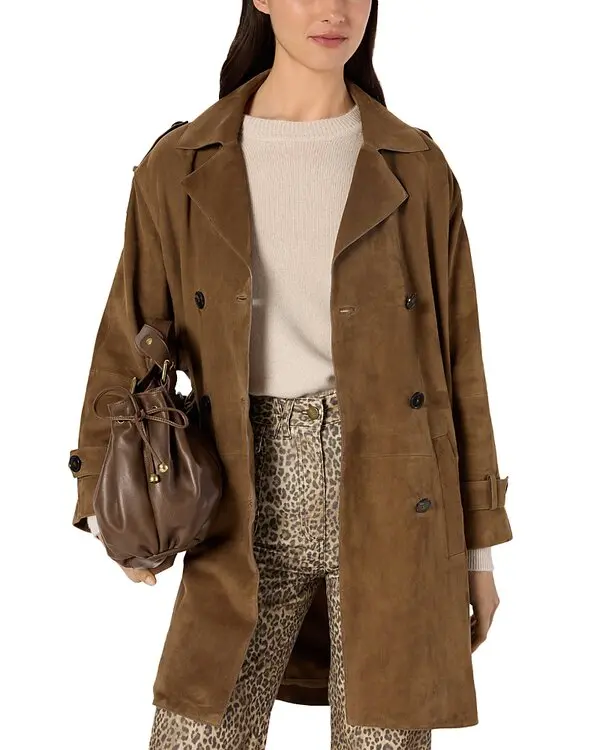 Gerard Darel Manon Suede Trench Coat