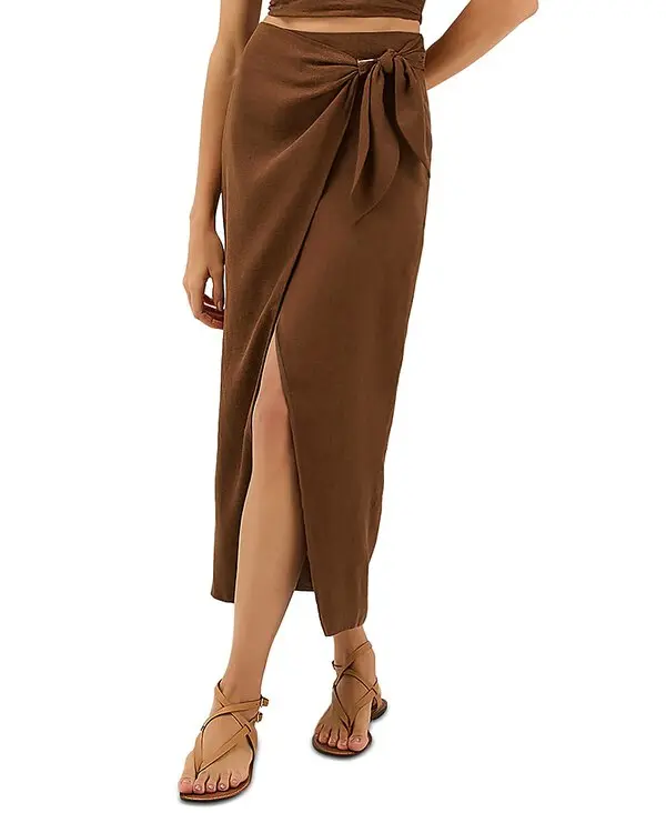 VIX PAULA HERMANNY Luna Midi Skirt Swim Cover-up - Brown