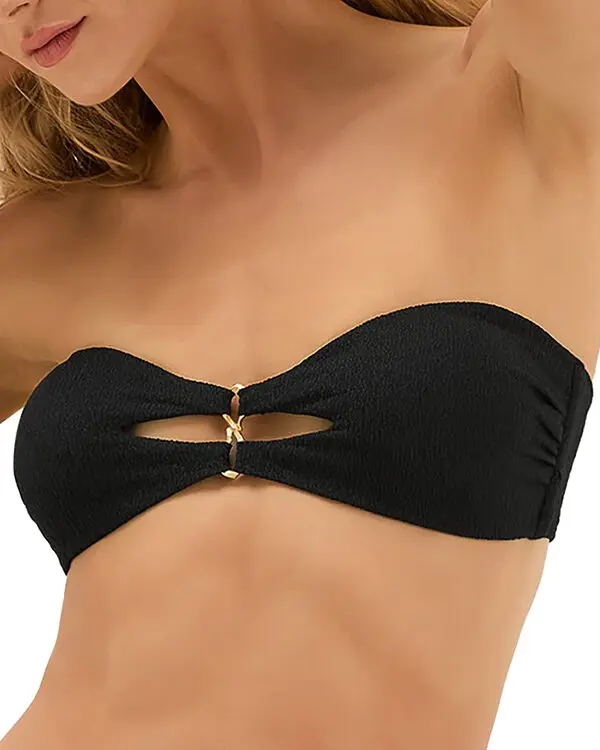 VIX PAULA HERMANNY Solaro Bandeau Bikini Top - Black