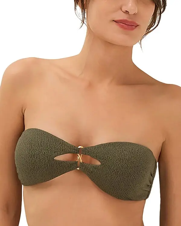 VIX PAULA HERMANNY Solaro Bandeau Bikini Top - Green