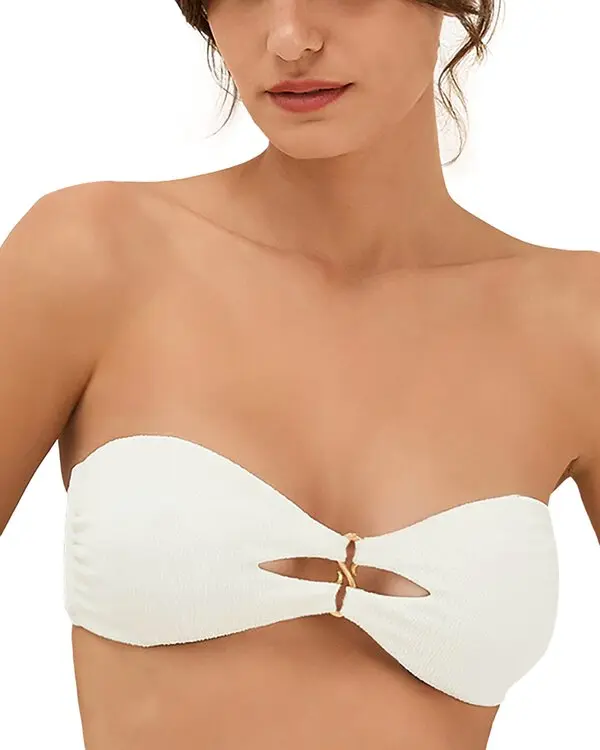 VIX PAULA HERMANNY Solaro Bandeau Bikini Top - White