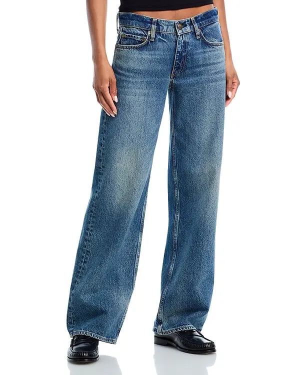 Rag & Bone Saige Low Rise Relaxed Straight Jeans - Echo