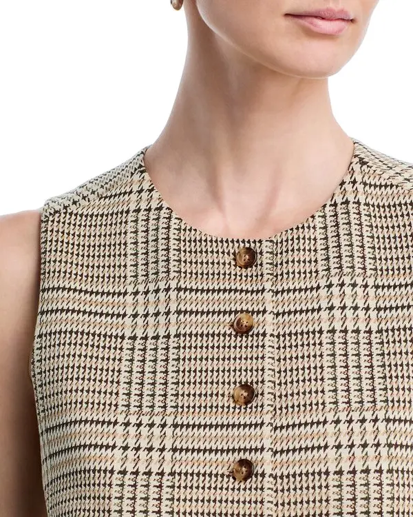 Rag & Bone Irina Ponte Plaid Long Vest