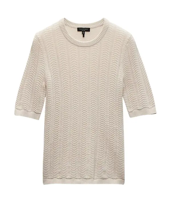 Rag & Bone Francesca Merino Wool Short Sleeve Sweater