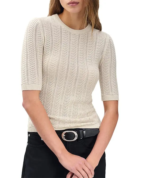 Rag & Bone Francesca Merino Wool Short Sleeve Sweater