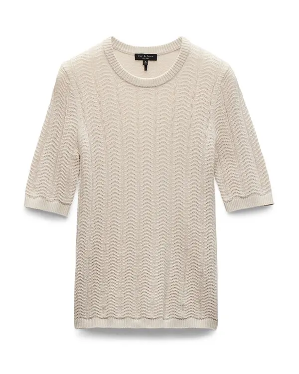 Rag & Bone Francesca Merino Wool Short Sleeve Sweater