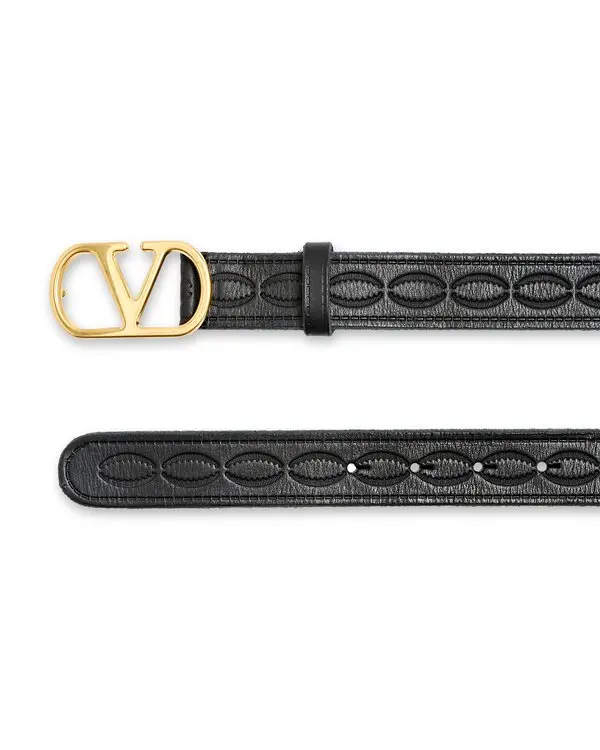 Valentino Garavani Vlogo Leather Belt
