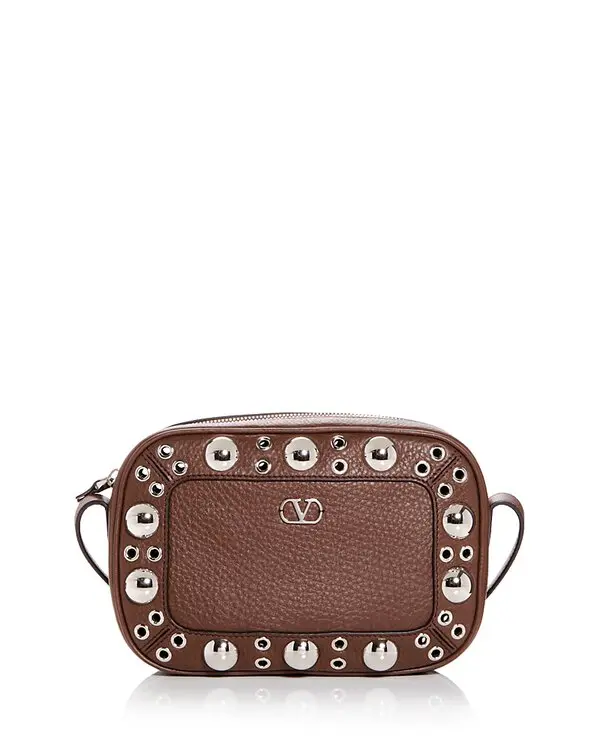 Valentino Garavani Nellcote Leather Crossbody Bag - Dark Brown