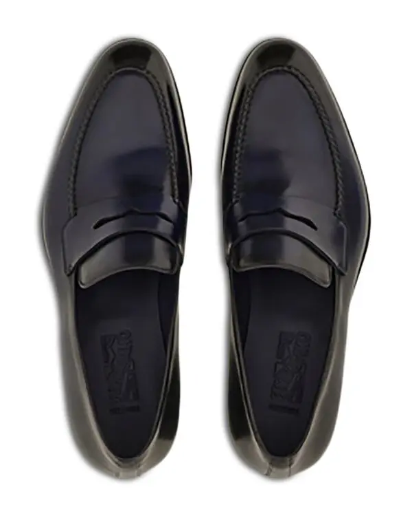 FERRAGAMO Tramezza Penny Loafers - Midnight