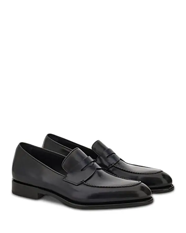 FERRAGAMO Tramezza Penny Loafers - Midnight