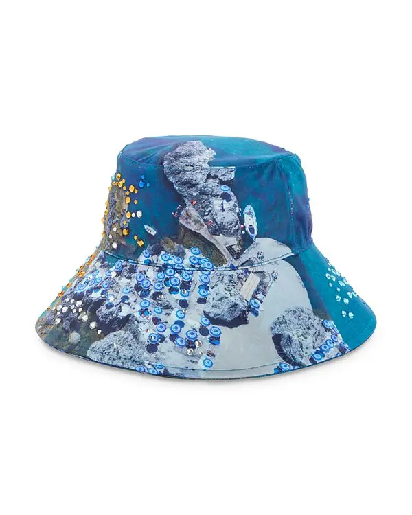 Lele Sadoughi X Gray Malin La Fontelina Bucket Hat - Blue