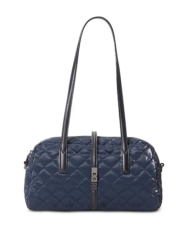 Mz Wallace Small Astor Satchel - Ink Liquid/gunmetal