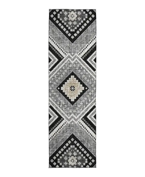 DALYN RUG COMPANY Dalyn Portico Washable Po5 Runner Area Rug, 2'3 X 7'6 - Black